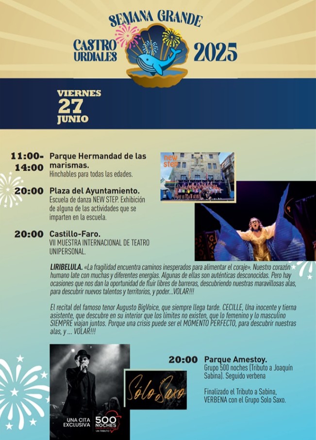 Programa de fiestas de la Semana Grande 2025 de Castro Urdiales